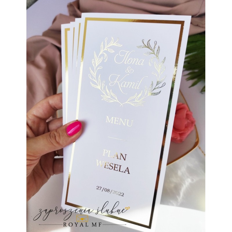 Menu weselne oraz plan wesela złota Amelia